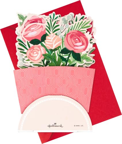 Hallmark Paper Wonder Pop Up Valentines Day Card, Displayable Bouquet (Happy Heart)