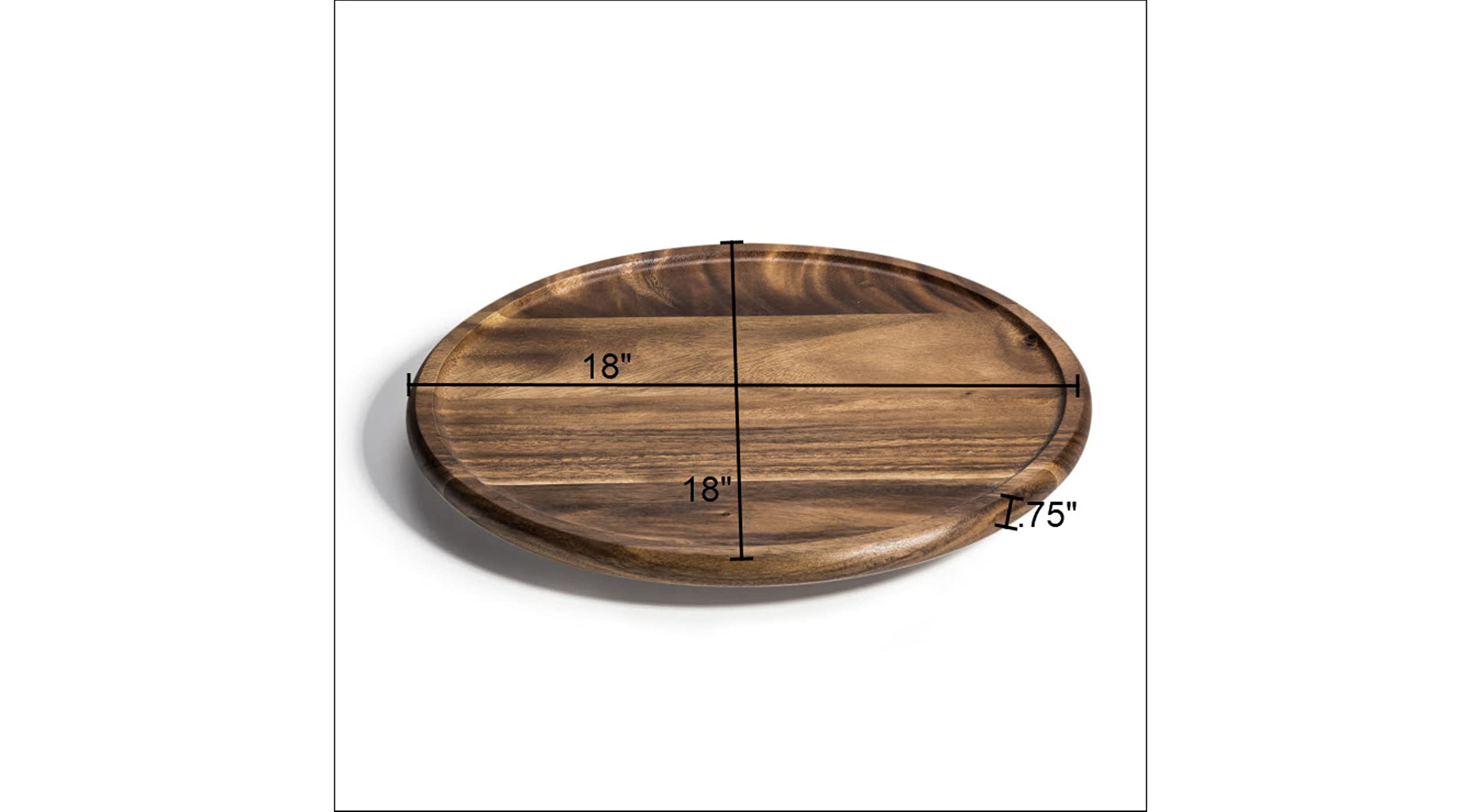 Kalmar Home Acacia Wood 18-Inch Lazy Susan