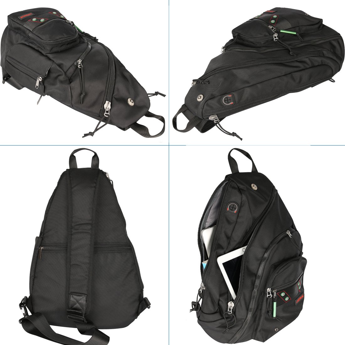 Larswon Sling Backpack, Sling Bag Laptop, Crossbody Bag Men, Shoulder Bags Black