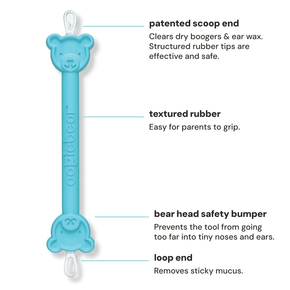 oogiebear - Nose and Ear Gadget. Safe, Easy Nasal Booger and Ear Wax Remover for Newborns, Infants and Toddlers. Dual Earwax and Snot Remover. Aspirator Alternative