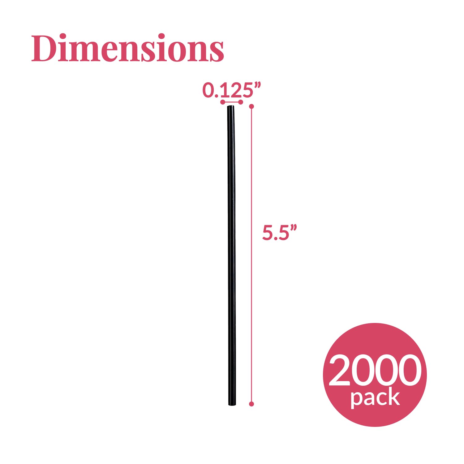 Plastic Coffee & Cocktail Stirrers, 2000 Plastic Coffee Straws, 5.5-Inch Coffee and Drink Stir Sticks, Cocktail Swizzle Sticks, Disposable Stir Sticks, Drinking Straws for Coffee & Cocktails (Black)