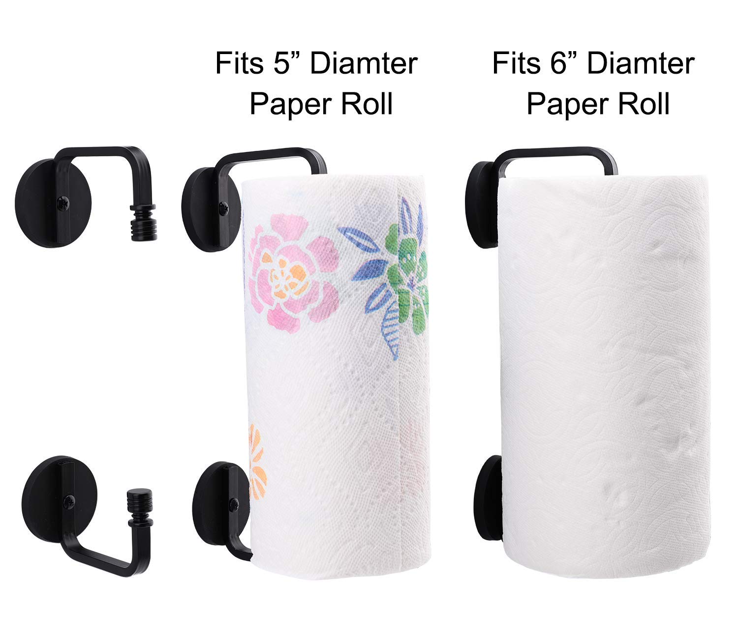 LEVOSHUA Magnetic Paper Towel Holder Paper Towel Rack Tower Bar for Refrigerator, Metal Cabinet，Grill, Garage, Toolbox, Kitchen Black