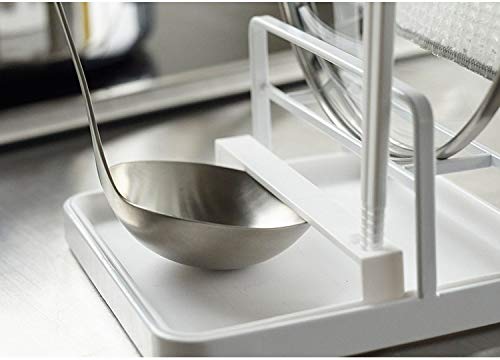 YAMAZAKI home 4772 Cooking Tool and Lid Station-Kitchen Utensil Organizer Stand, One Size, White