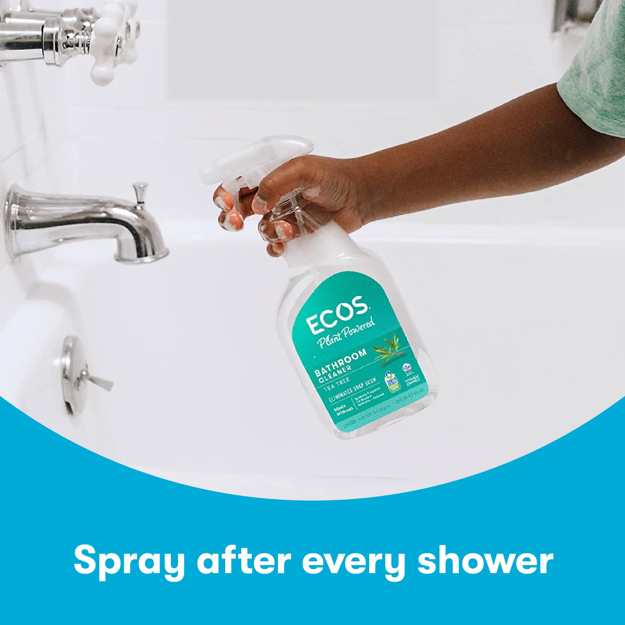 ECOS® Bathroom/Shower Cleaner with Tea Tree Oil, 22oz bottle by Earth Friendly Products ),22 Fl Oz (Pack of 2)