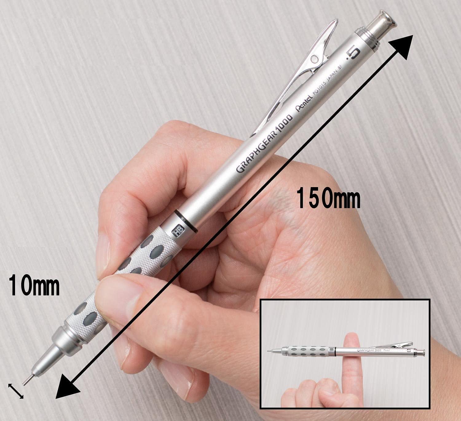 Pentel GraphGear 1000 Automatic Drafting Pencil - Metal Mechanical Pencils 0.5 and 0.7mm with Refill Leads