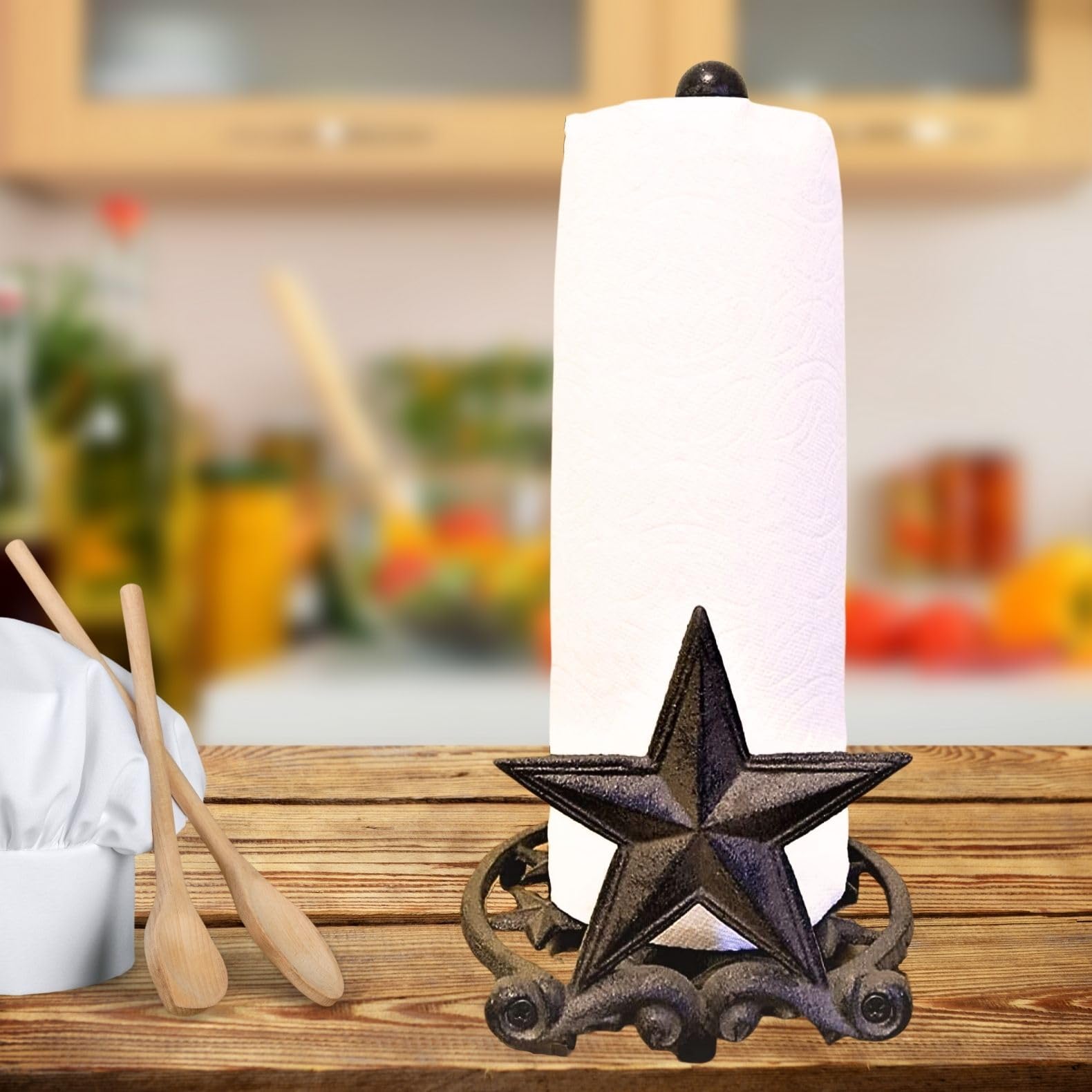 Metal Star Country Rustic Paper Towel Holder