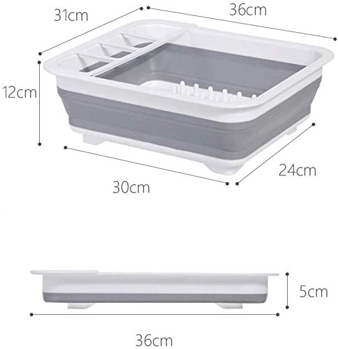 ZOUYO Collapsible Dish Drying Rack Portable Dish Drainer Dinnerware Organizer for Kitchen Counter RV Storage Campers