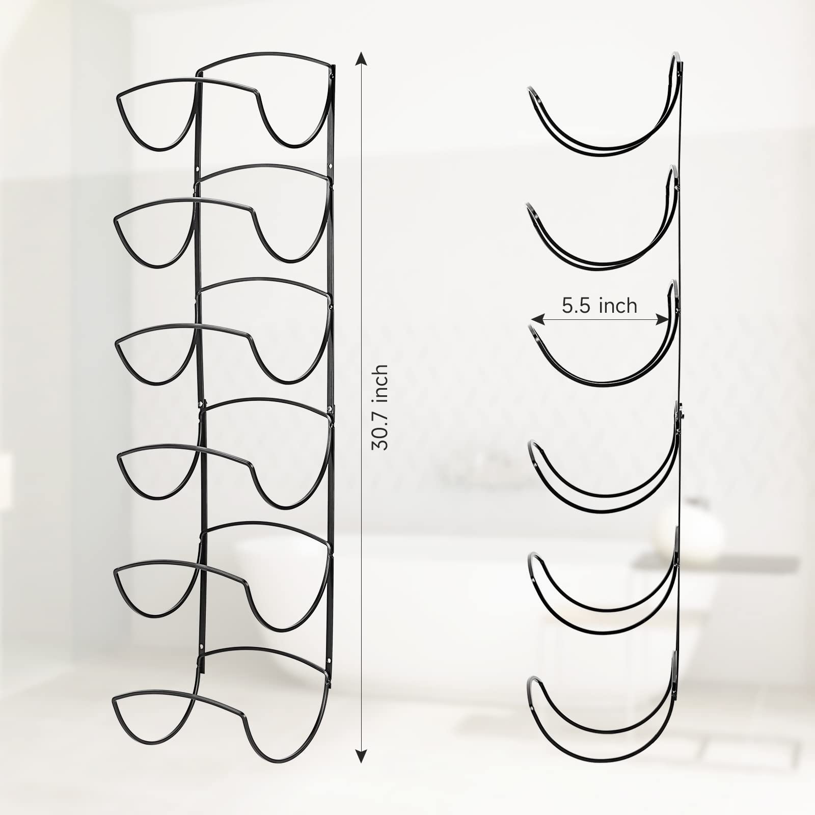 GAKEIHOO Wine Rack Wall Mounted, Wall Wine Rack for 6 Wine Bottles Wine Rack Organizer Wine Storage Display Holder for Kitchen Dining Room Bar