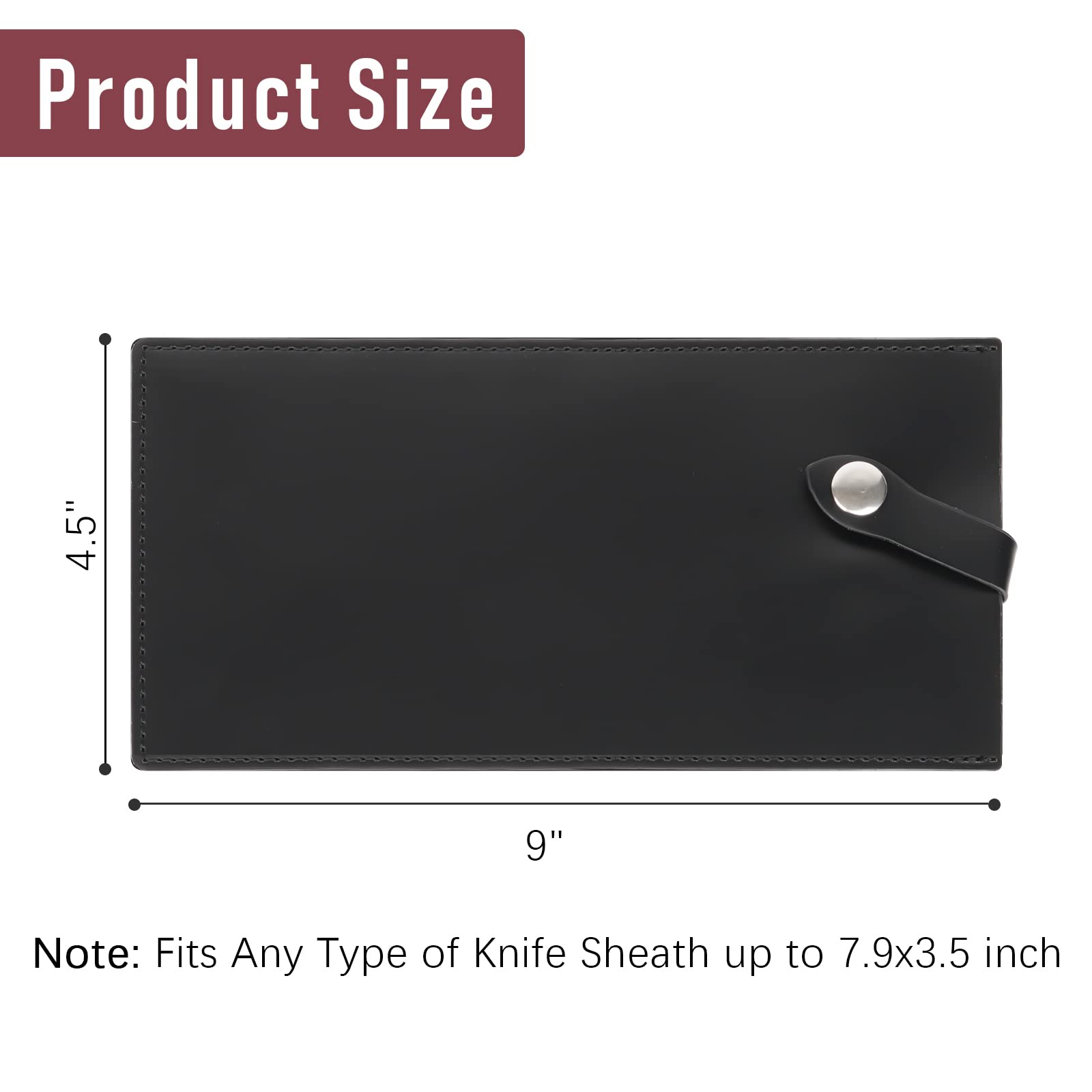 Ozzptuu Durable PU Leather Meat Cleaver Sheath Heavy Duty Chef Knife Guard Butcher Chef Wide Knives Blade Edge Protectors (Black)