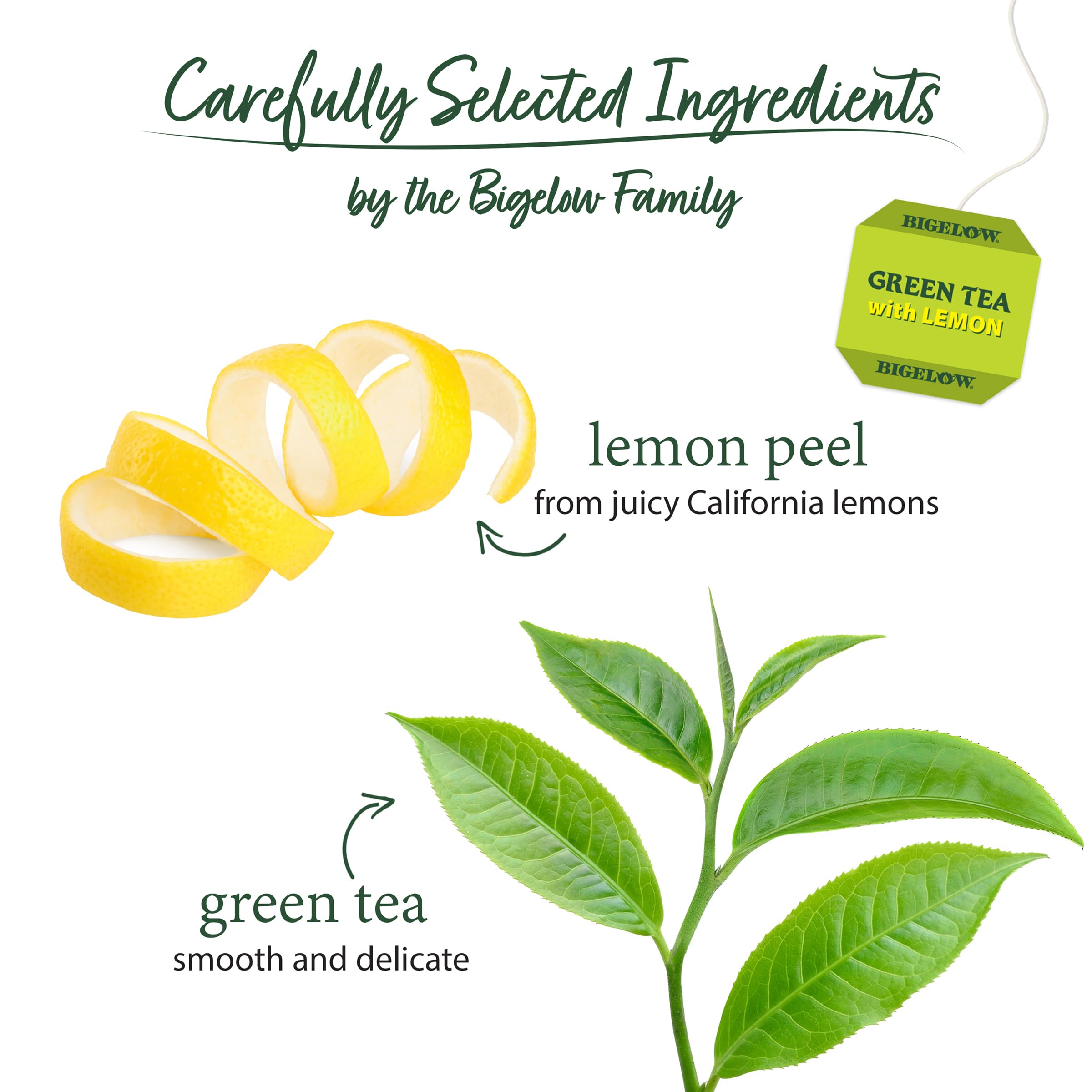 Bigelow Green Tea with Lemon, Caffeinated, 20 Count (Pack of 6), 120 Total Tea Bags