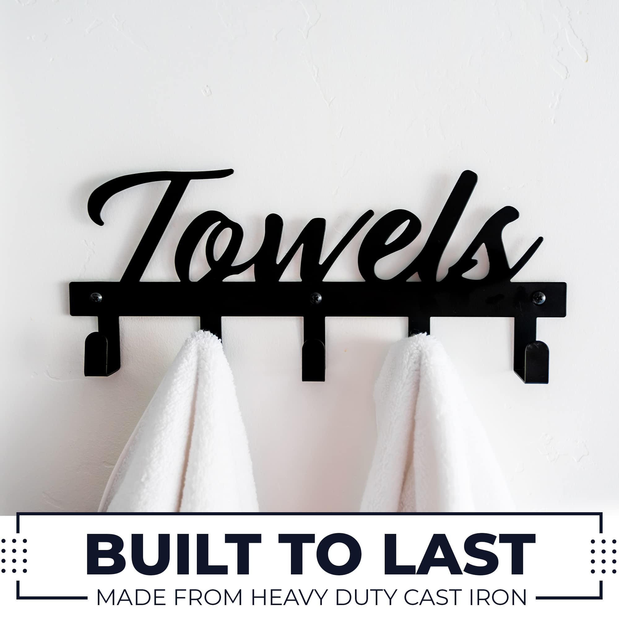 Aesthetic Bathroom Towel Rack for Wall Mount β Space Saving and Easy to Install Towel Holder Hooks - The Perfect Addition to Your Bathroom Decor