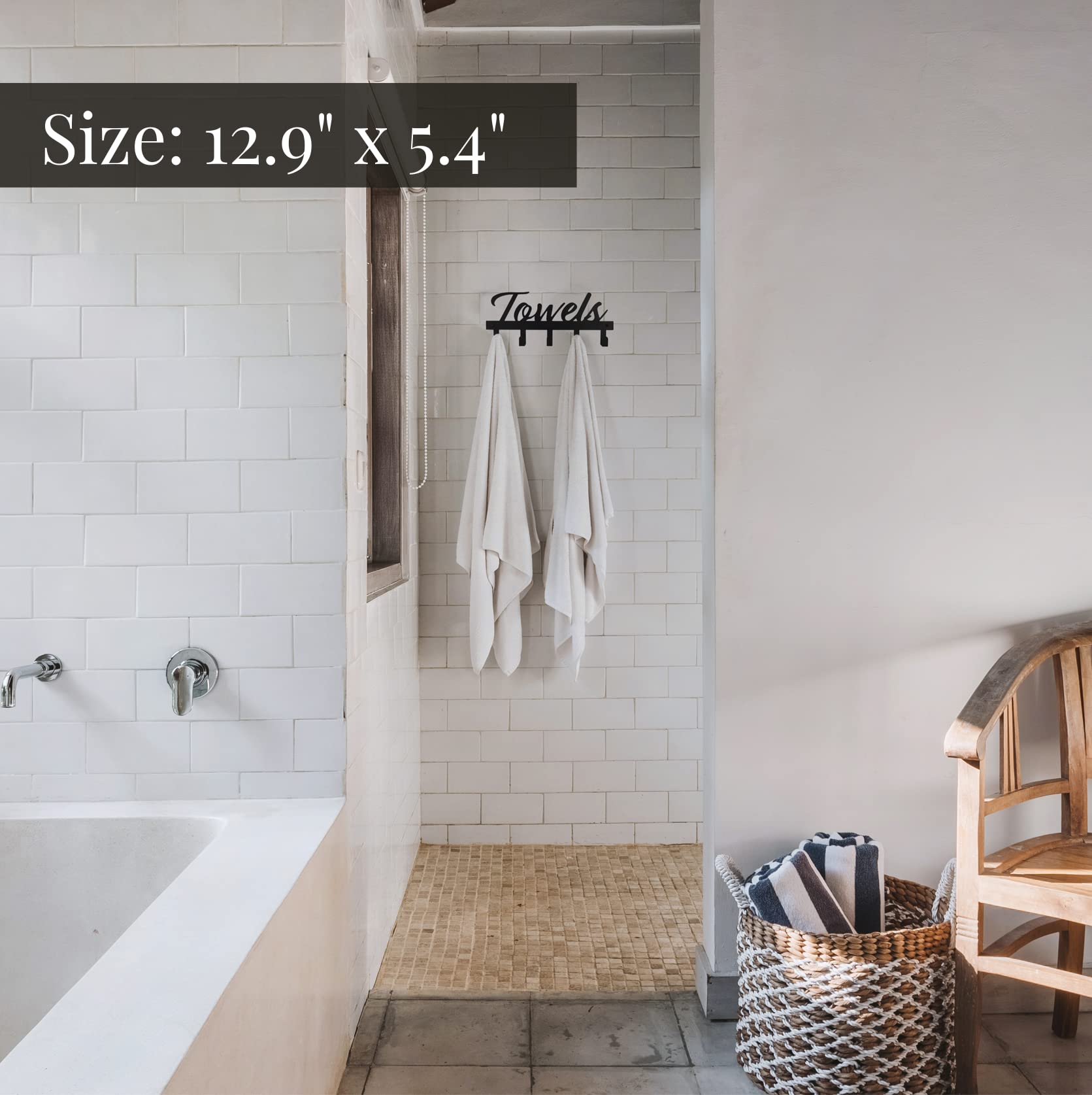 Aesthetic Bathroom Towel Rack for Wall Mount β Space Saving and Easy to Install Towel Holder Hooks - The Perfect Addition to Your Bathroom Decor