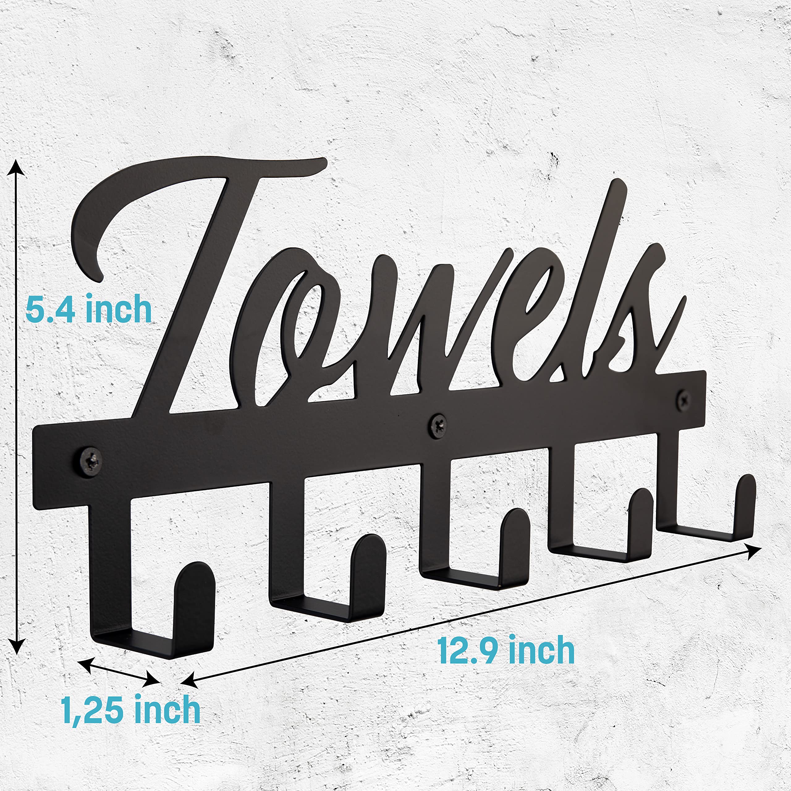 Aesthetic Bathroom Towel Rack for Wall Mount β Space Saving and Easy to Install Towel Holder Hooks - The Perfect Addition to Your Bathroom Decor
