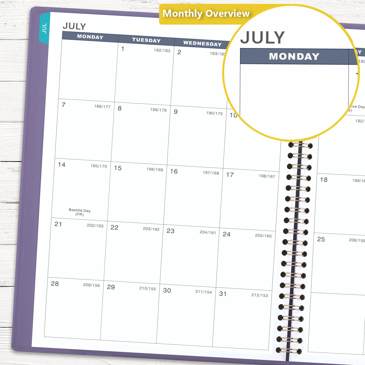 2023 Appointment Book - Weekly Appointment Book 2023, January - December 2023, Hourly Planner with Tabs, 15 Minutes, 8.26"x 10.7", Wirebound - Purple