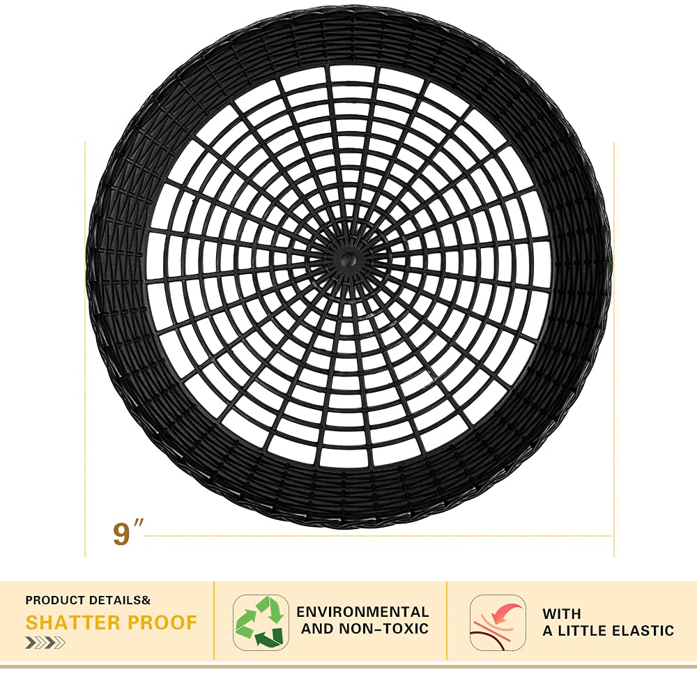 EBIGIC Paper Plate Holders , 8/12/24 Packs 9/10 Inch paper plate holders reusable Black Plastic Heavy Dutysupports for Picnic party dinner