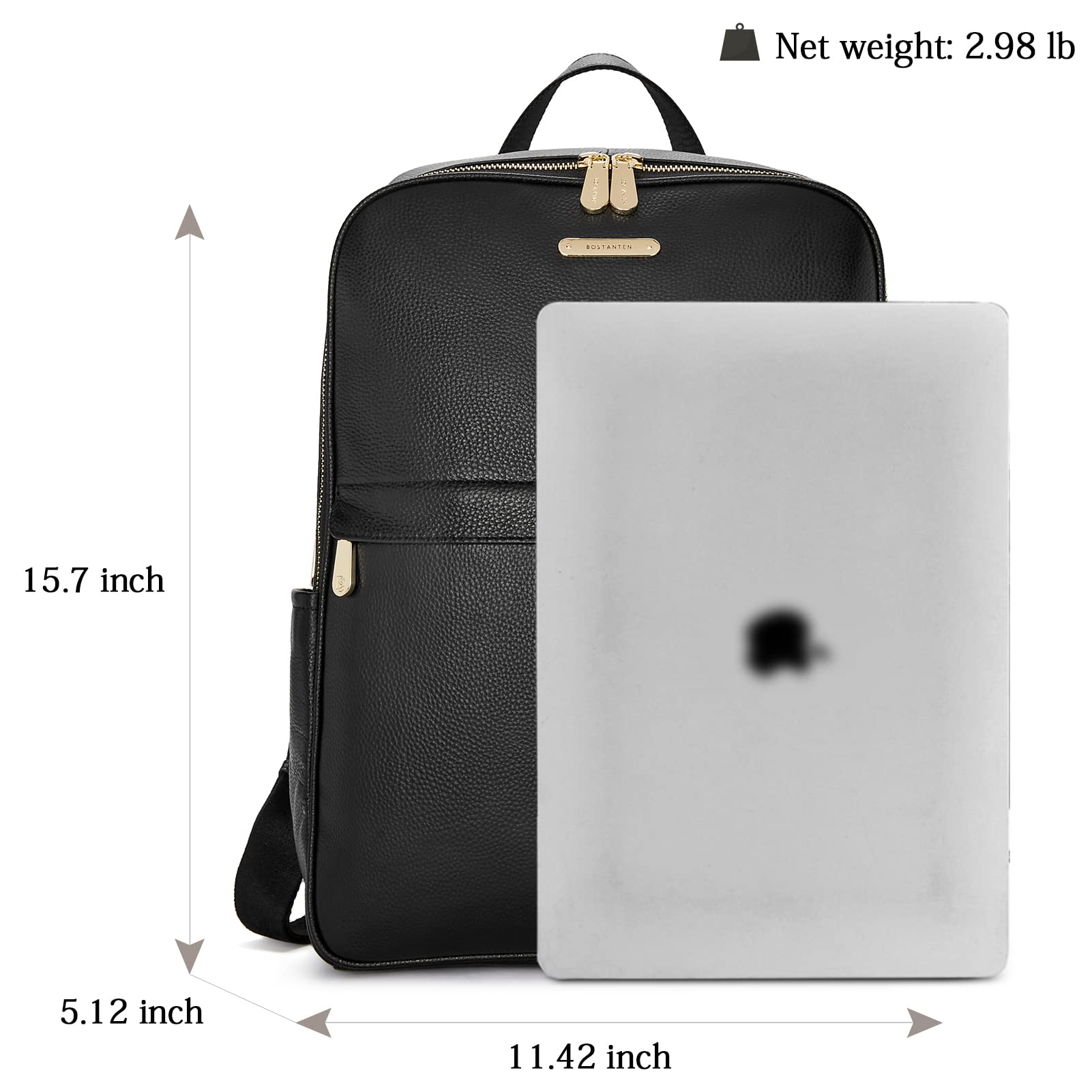 BOSTANTEN Womens Leather Wallets RFID Blocking Large Capacity&Leather 15.6 inch Laptop Backpack Computer Bag