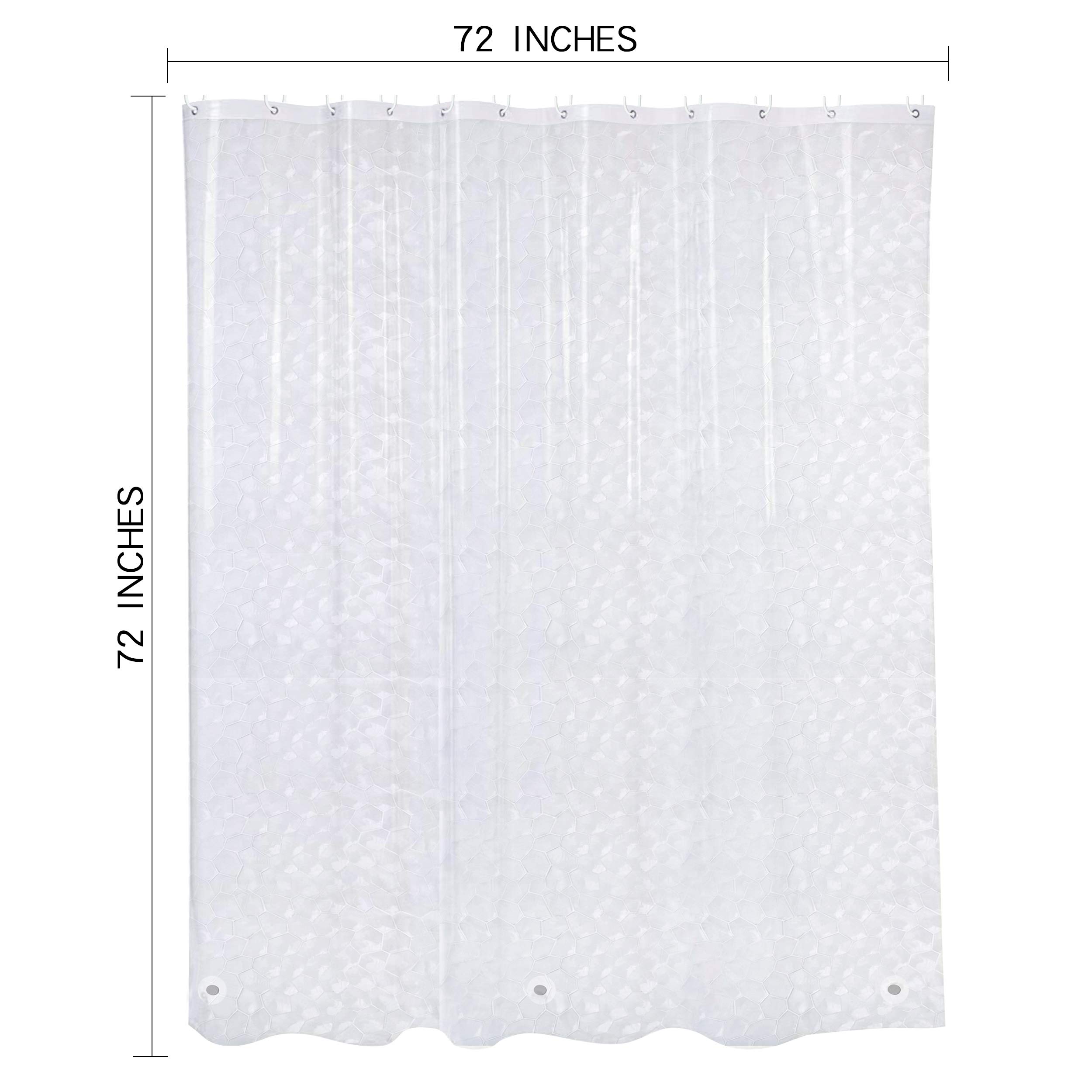 NTBAY EVA Clear Shower Curtain Liner, Water Repellent Shower Curtain for Bathroom Shower Stall, Water Cube, 72x72 Inches