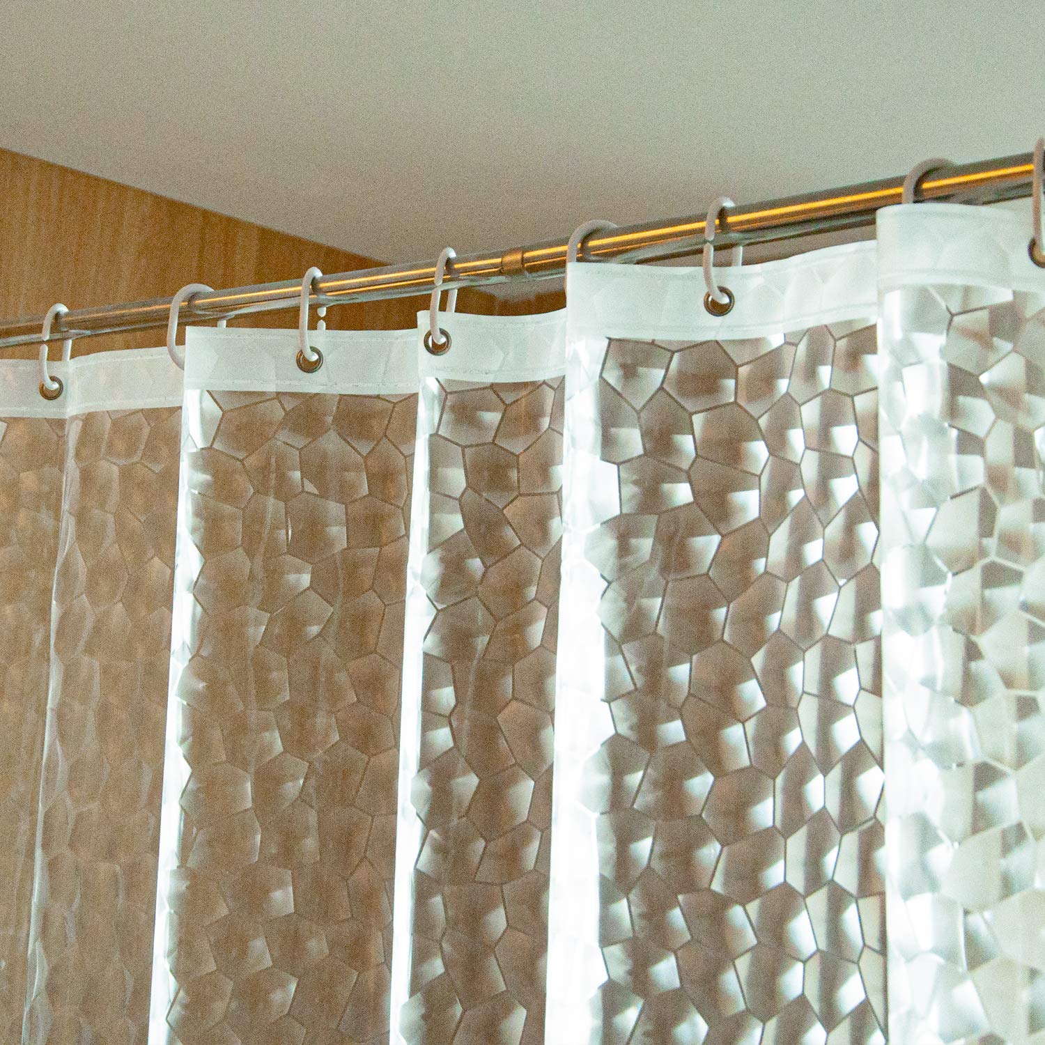 NTBAY EVA Clear Shower Curtain Liner, Water Repellent Shower Curtain for Bathroom Shower Stall, Water Cube, 72x72 Inches