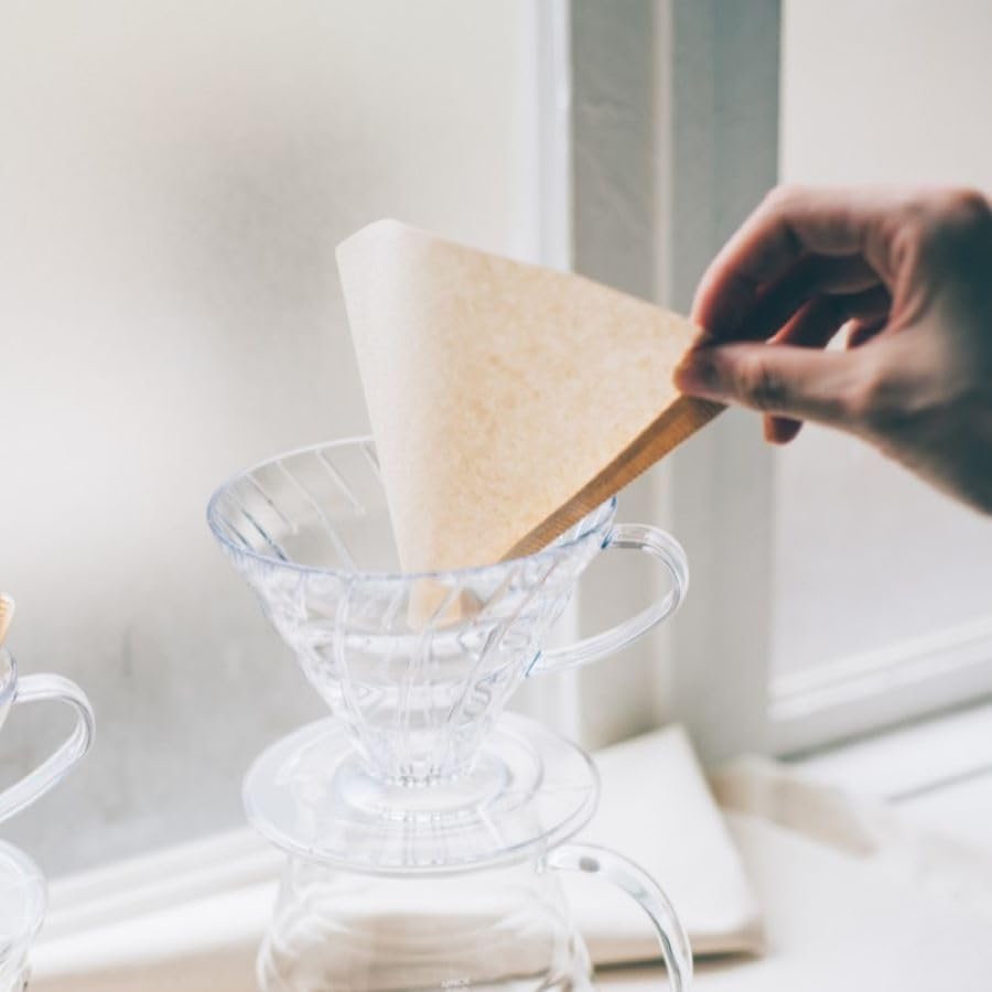 Hario V60 Paper Coffee Filters Single Use Pour Over Cone Filters Size 02, Natural, 100 count
