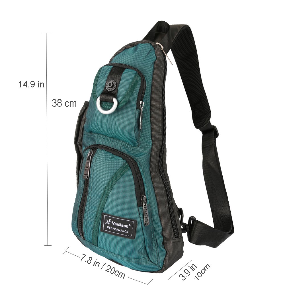 Vanlison Sling Bag, Chest Bag, Sling Backpack Shoulder Bag For Men Women Black