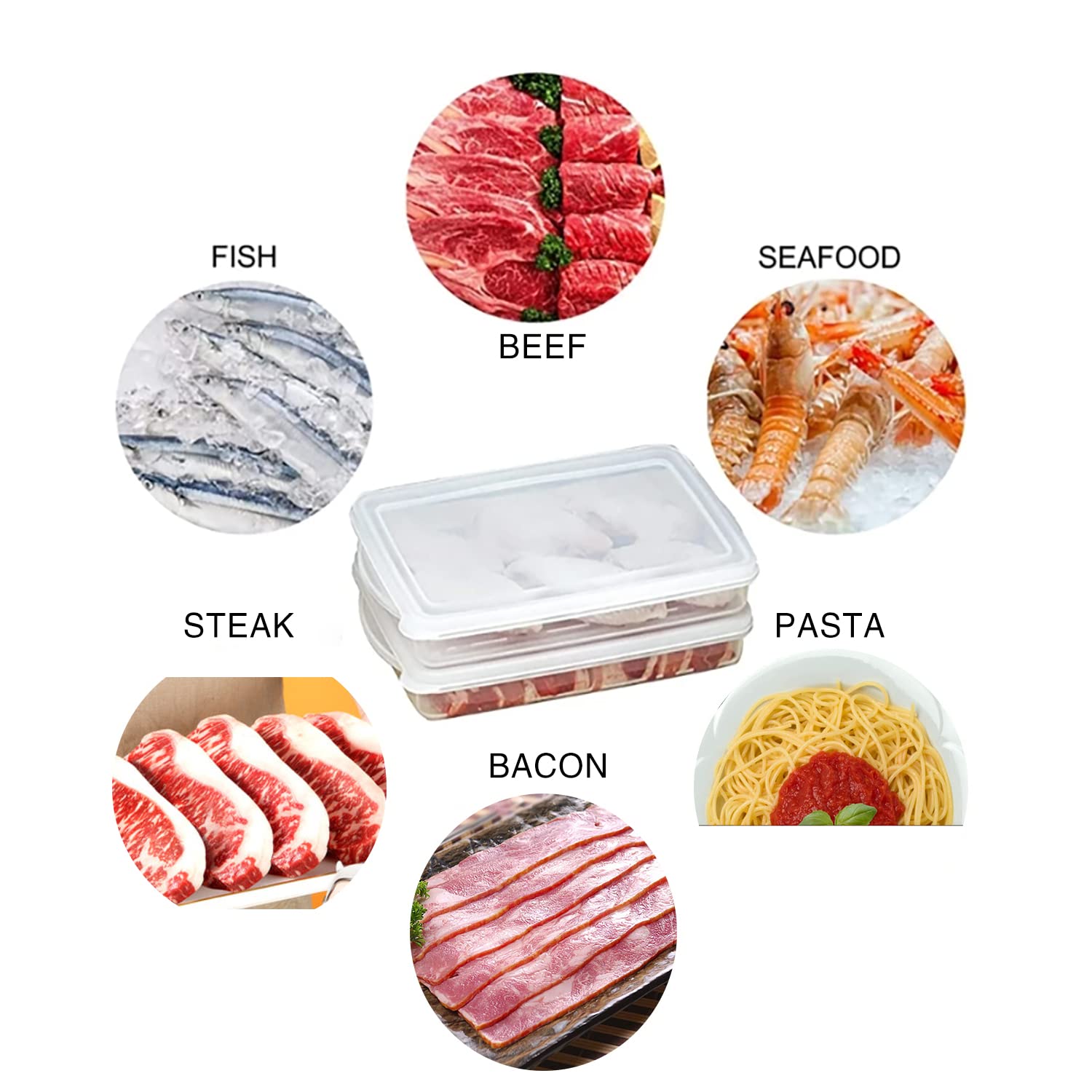 HXYCNNA 2 Pack Bacon Keeper, Bacon Storage Containers, Lunch Meat Container For Refrigerator, food Storage Containers With Lids Airtight, Deli Meat & Cheese Stackable Food Storage Organizer