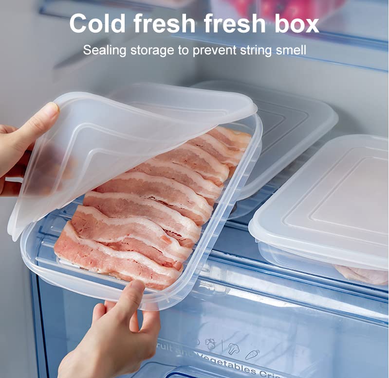 HXYCNNA 2 Pack Bacon Keeper, Bacon Storage Containers, Lunch Meat Container For Refrigerator, food Storage Containers With Lids Airtight, Deli Meat & Cheese Stackable Food Storage Organizer