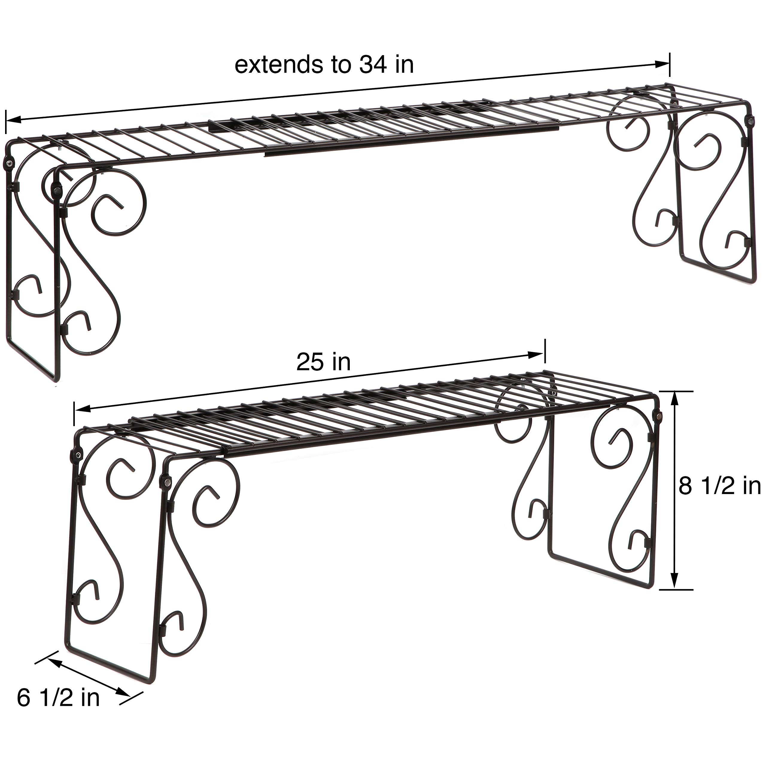 Trenton Gifts Kitchen Storage Sink Shelf Organizer, Expandable Wire Rack, Bronze