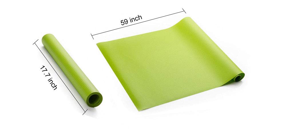 Shelf Liners, EVA Non-Slip Drawer Mats, Non-Adhesive Cupboard Pad, Kitchen Cabinet Lining Cushion Bathroom Drawers for Home, 17.7 x 59 inches - Green