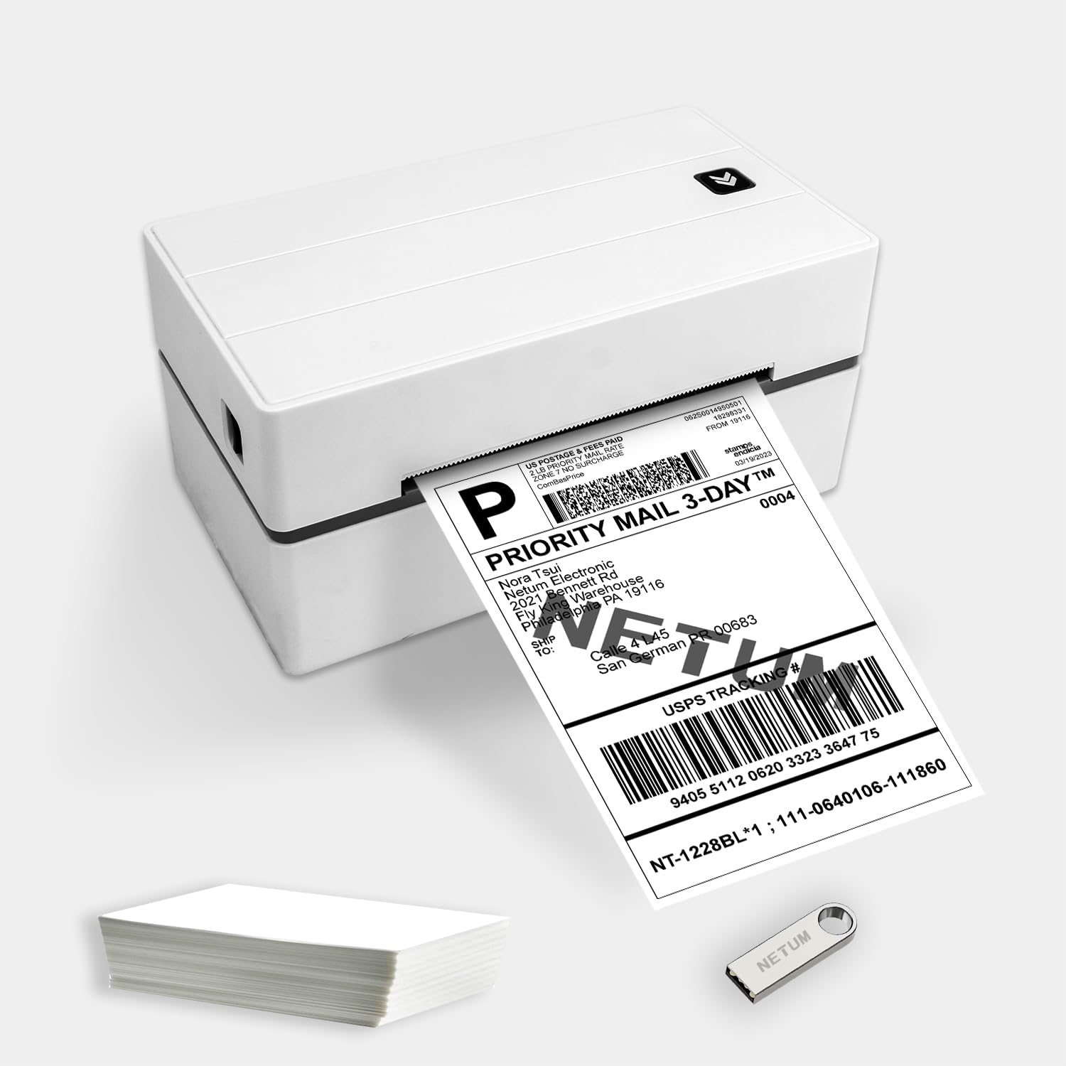 NETUM Shipping Label Printer, High-Speed 150mm/s Direct USB Thermal Barcode Printer 4×6 Shipping Label Printer Label Maker Machine Compatible with Ebay, Amazon, FedEx,UPS,Shopify,Etsy