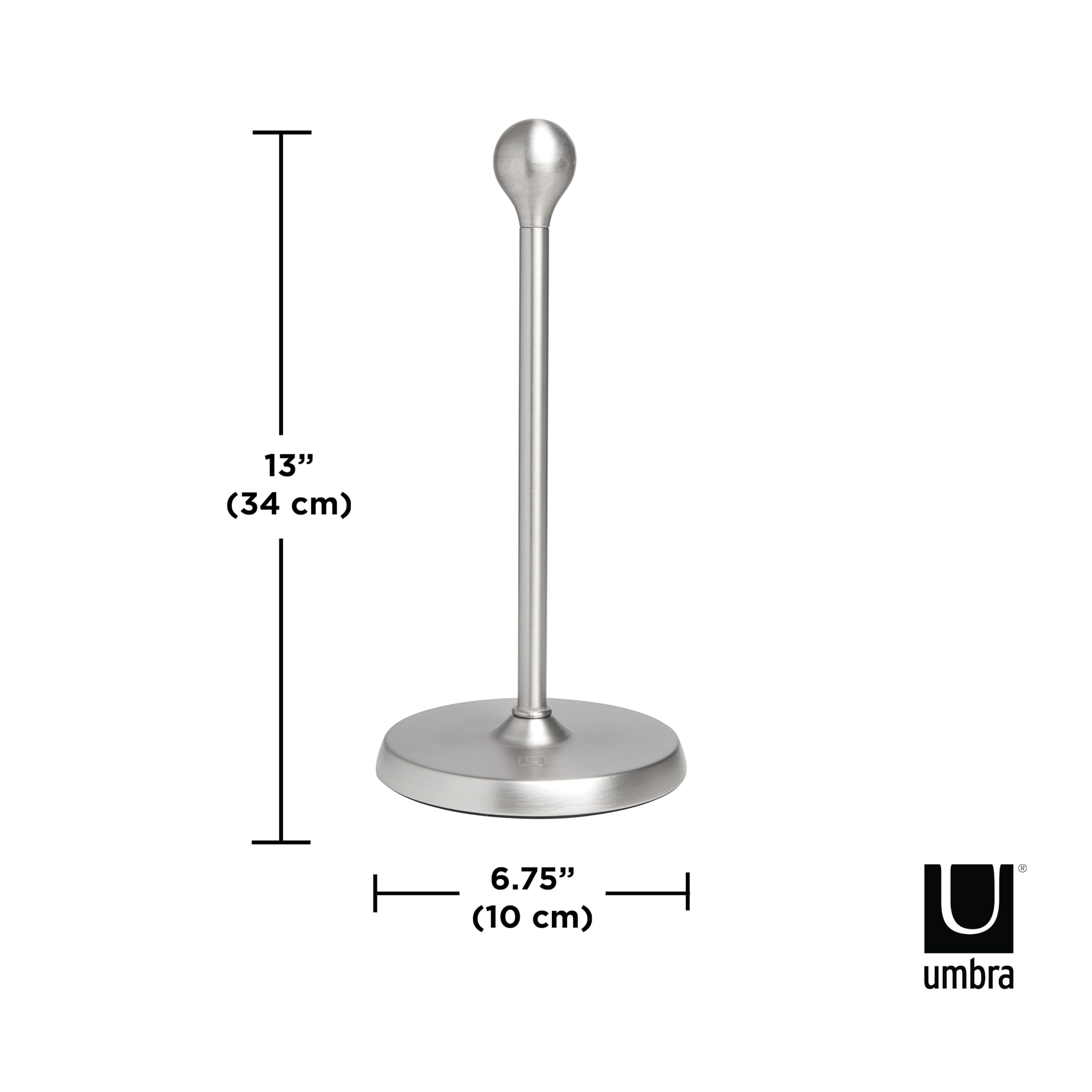 Umbra Teardrop Modern Design Paper Towel Holder, Nickel