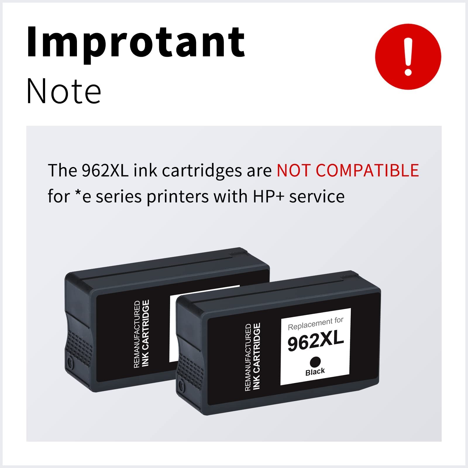 962XL Ink Cartridges Combo Pack Remanufactured Replacement for HP 962 XL 962 High Yield for OfficeJet Pro 9010 9015 9025 9020 9018 9012 Printer (Black Cyan Magenta Yellow,4-Pack)