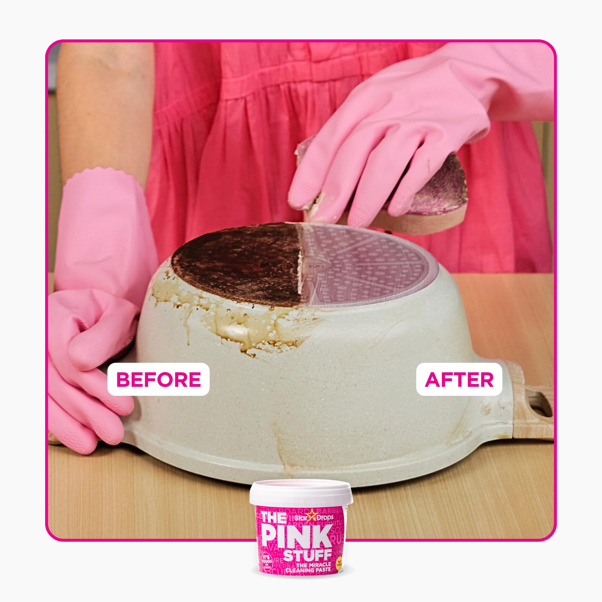 Stardrops - The Pink Stuff - The Miracle Scrubber Kit - 2 Tubs of The Miracle Cleaning Paste With Electric Scrubber Tool and 4 Cleaning Brush Heads