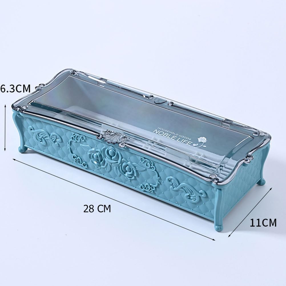 TOPBATHY Flatware Plastic Tray with Lid Kitchen Cutlery and Utensil Drawer Organizer Silverware Countertop Storage Container(Random Color)