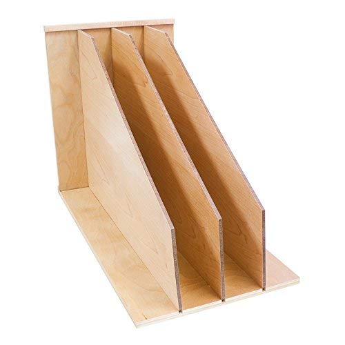 Maple Wood 10-1/4 Inch Wide Vertical Tray Divider Organizer with 3 Sections for 12 Inch Cabinets (1)
