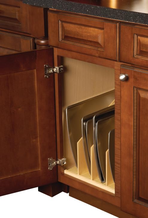 Maple Wood 10-1/4 Inch Wide Vertical Tray Divider Organizer with 3 Sections for 12 Inch Cabinets (1)