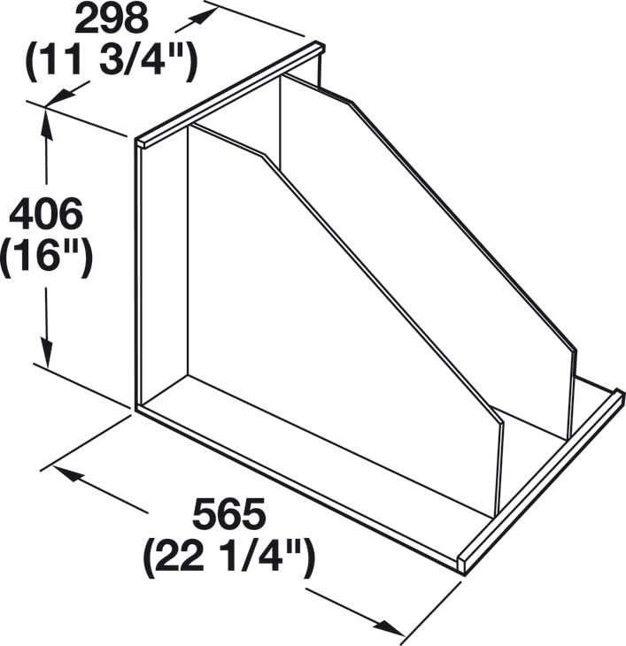 Maple Wood 10-1/4 Inch Wide Vertical Tray Divider Organizer with 3 Sections for 12 Inch Cabinets (1)
