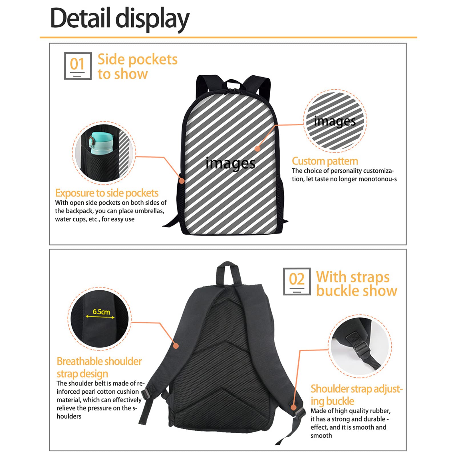 Bulopur Sloth Baby Flower Pattern Kids Boys Girls Backpack Set 3 Pcs School Student Bag Lunch Bag Pencil Bags for Camping Sport Travel