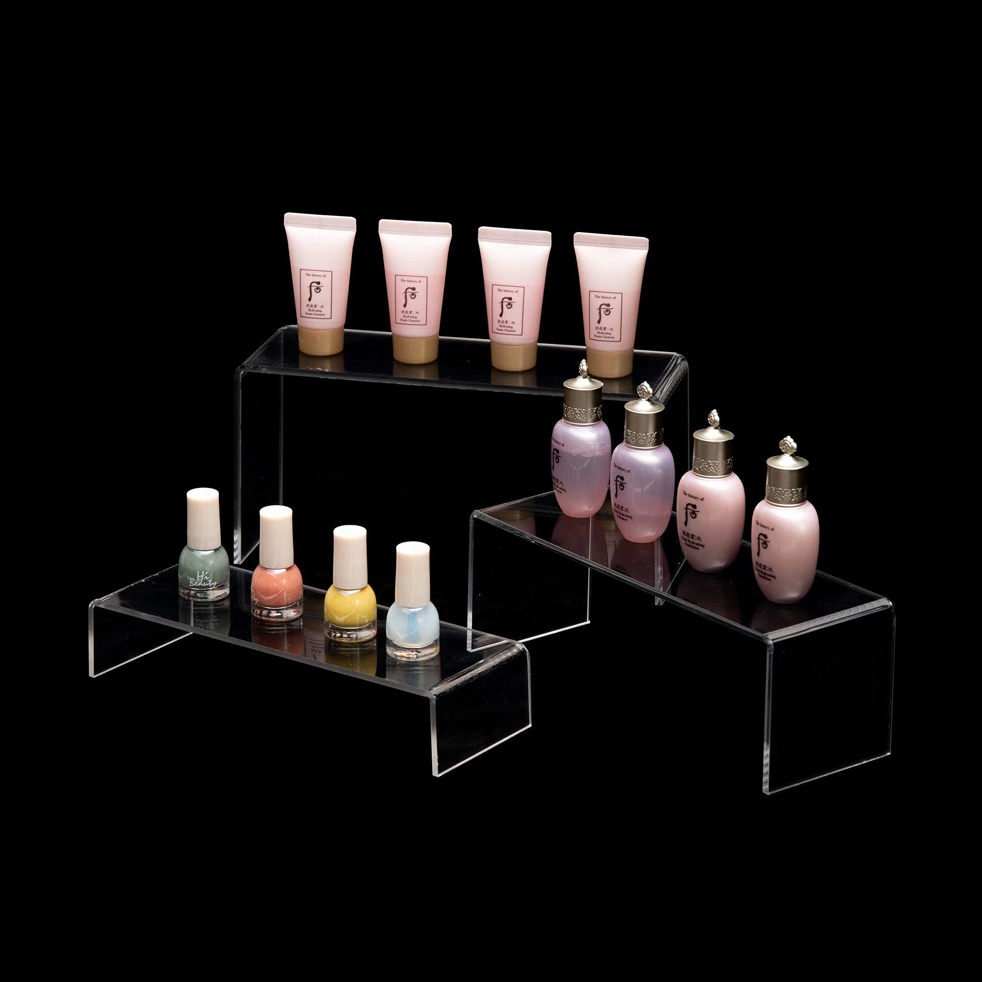 ihomecooker 6 Pc Clear Acrylic Display Risers Showcase for Shoe Risers Retail Stand Cupcake Stand Dessert Stand …