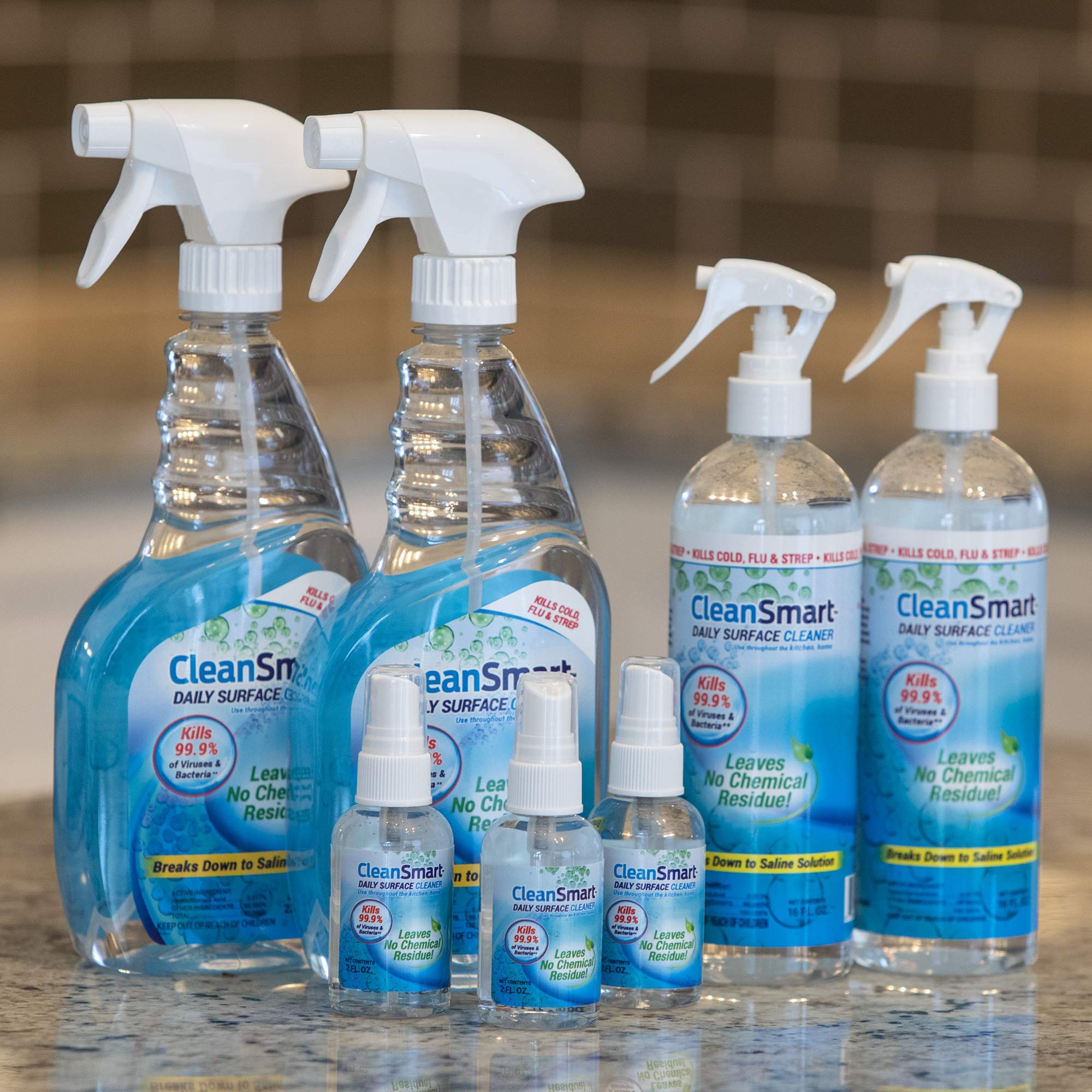 CleanSmart Daily Surface Cleaner and Pet-safe Disinfectant, Kills 99.9% of Viruses & Bacteria, 23 ounce Spray (pack of 2)