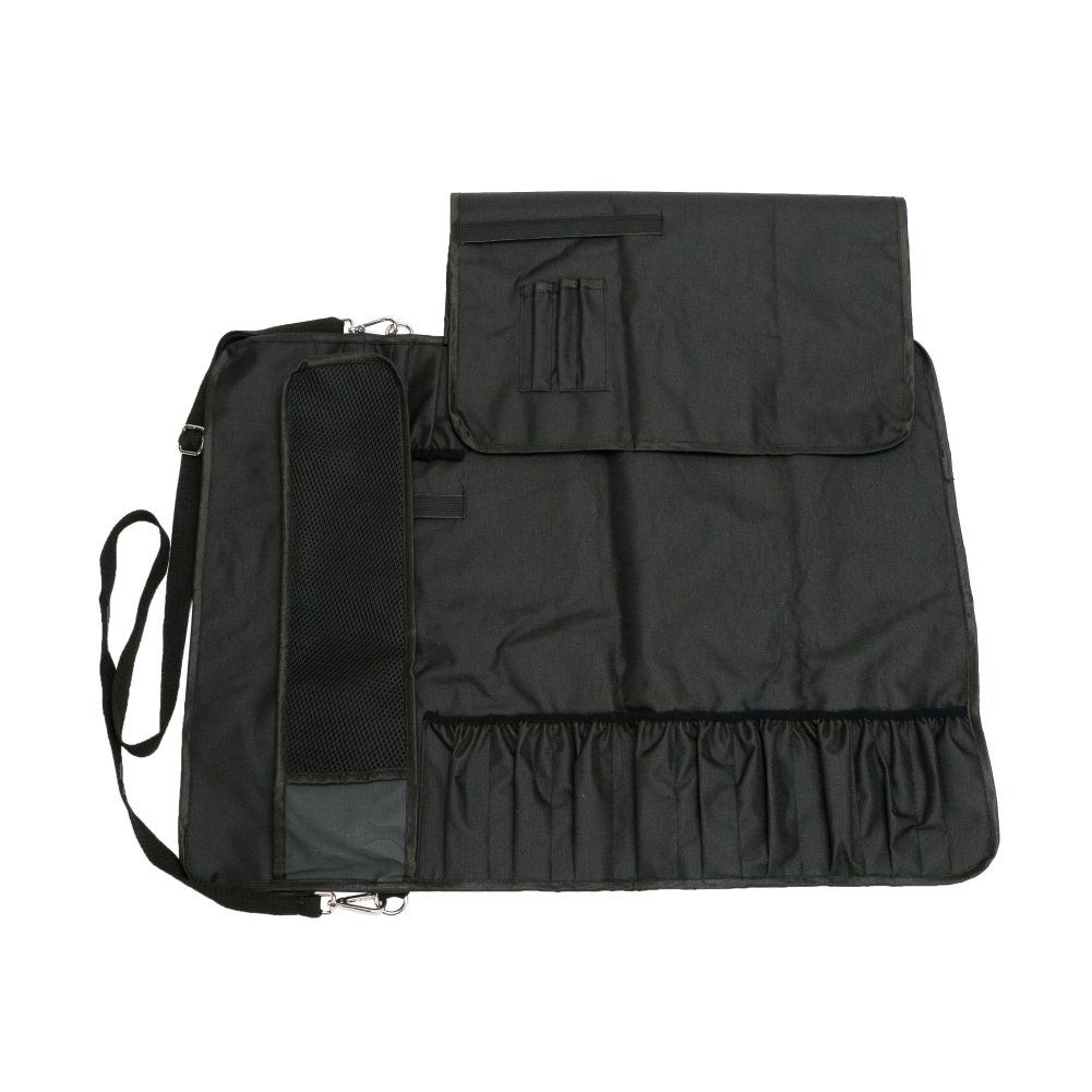 HERSENT Knife Roll, Chef Knife Roll Bag With 17 Slots Can Holds13 Knives,1 Meat Cleaver, And 3 Utensil Pockets,Durable Knife Case With Handle, Shoulder Strap & Zippered Mesh Pocket Holder