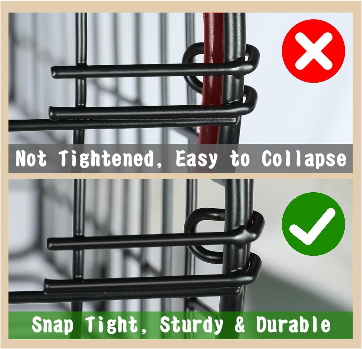X-cosrack Foldable Cabinet Wall Mount Metal Wire Basket Organizer with Handles - 4 Pack, 12" x 12" X 6"Farmhouse Food Storage Mesh Bin for Kitchen Pantry Laundry Closet Garage Patent Design