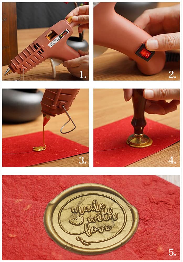 20 Pcs Premium Mailable Glue Gun Sealing Wax Sticks for Wax Seal Stamp, Great for Wedding Invitations, Cards Envelopes, Snail Mails, Wine Packages, Christmas Gift Wrapping (Vintage Gold)