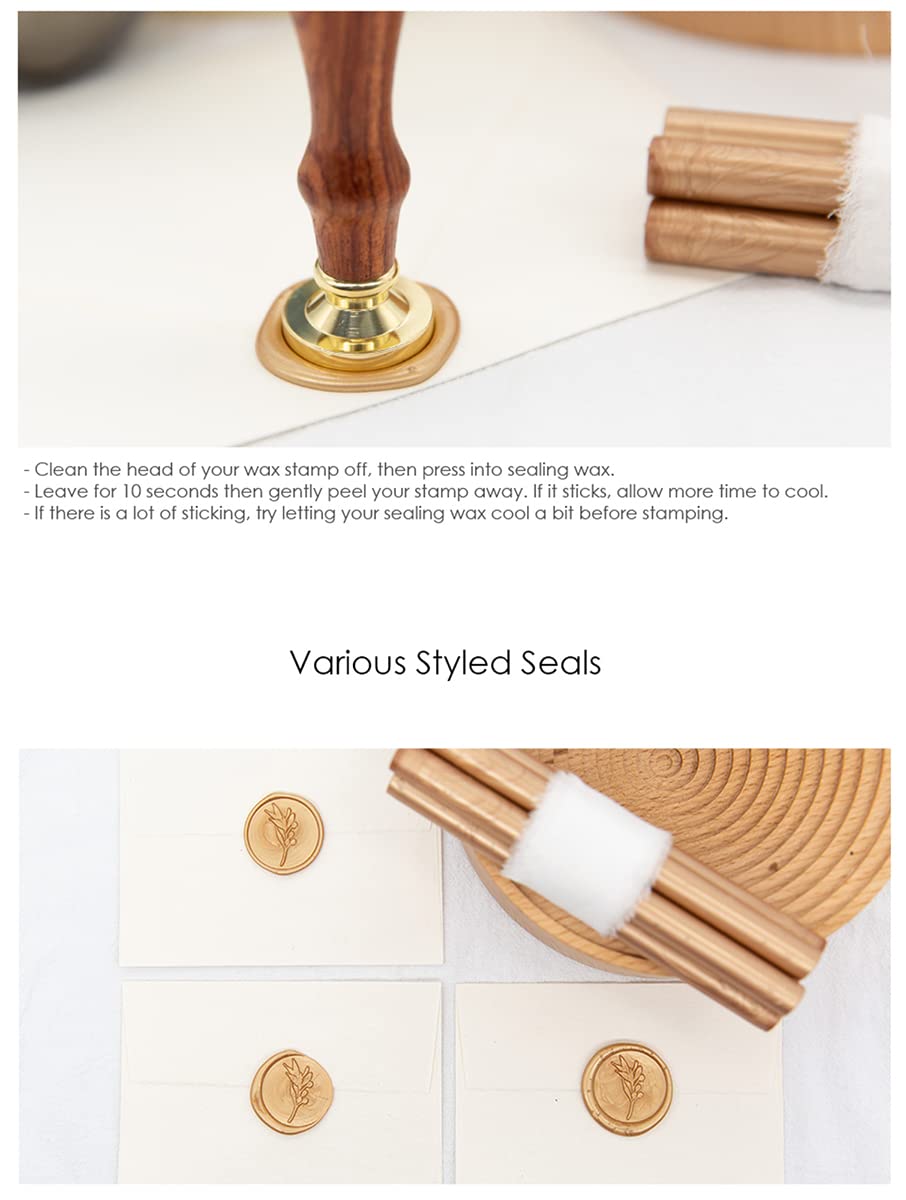 20 Pcs Premium Mailable Glue Gun Sealing Wax Sticks for Wax Seal Stamp, Great for Wedding Invitations, Cards Envelopes, Snail Mails, Wine Packages, Christmas Gift Wrapping (Vintage Gold)
