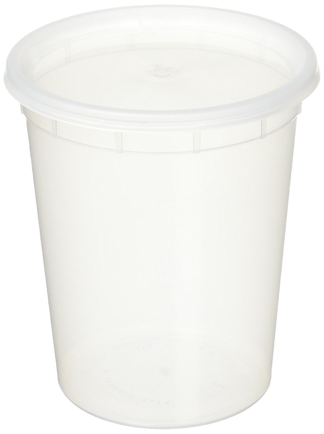 YW 5937 50 sets 32oz plastic soup/Food container with lids, Original version, Clear