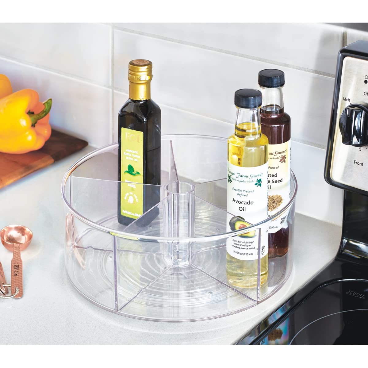 iDesign Recycled Plastic Lazy Susan Turntable Organizer Pantry, Bathroom, General Storage and More, The Linus Collection, 11.5", Clear