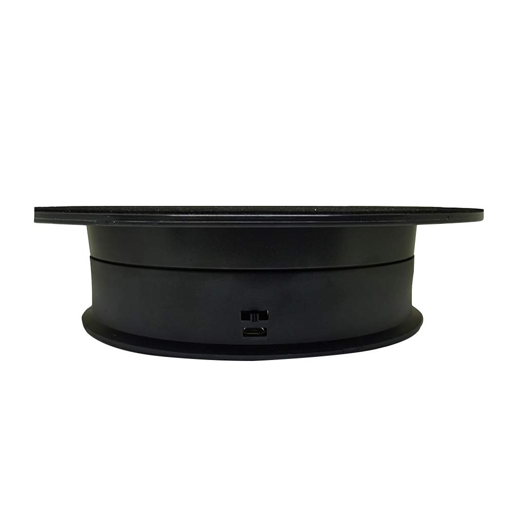 Motorized Rotating Display Stand 360 Degree Automatic Revolving Platform Electric Rotating Turntable Display Stand Rotating Display Turntable for Photography Products and Show/Black base + black suede
