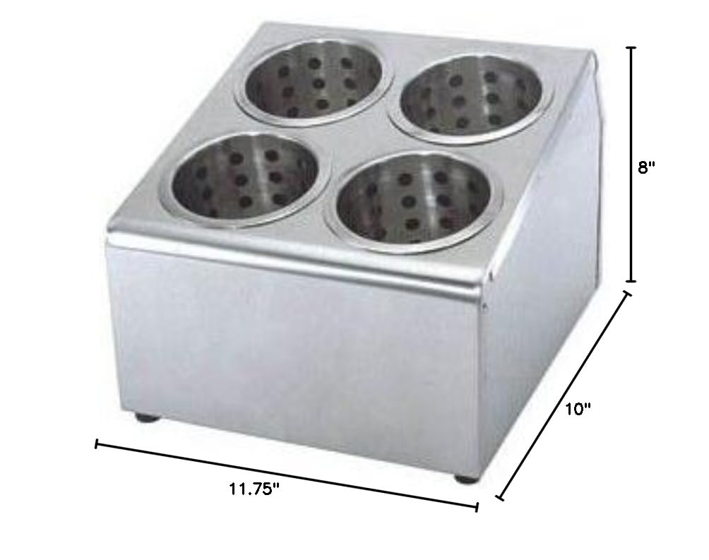 Stainless Steel 4 Holes Flatware Holder