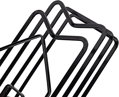 SUNFCON Cutting Board Holder Rack Pot Pan Lids Holder 2 Adhesive 304 Stainless Steel Hanging Hooks Chopping Board Organizer Thin Bakeware Tray Dry Display Stand Kitchen Countertop Cabinet Office Black