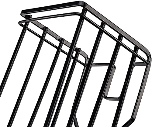 SUNFCON Cutting Board Holder Rack Pot Pan Lids Holder 2 Adhesive 304 Stainless Steel Hanging Hooks Chopping Board Organizer Thin Bakeware Tray Dry Display Stand Kitchen Countertop Cabinet Office Black