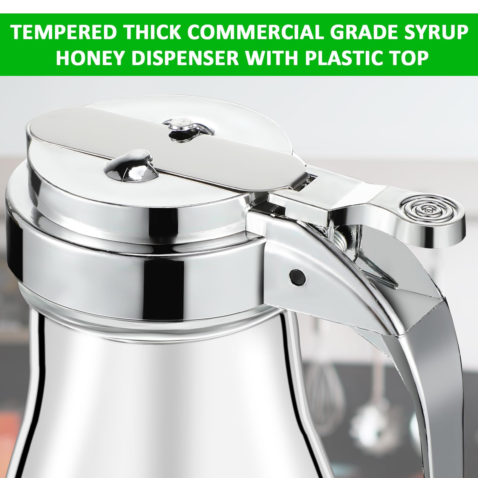 4 Pack Syrup Dispensers Glass Honey Jar Bottle Maple Sugar Dispenser 6 oz Retracting Spout Syrup Containers Pitcher For Milk Coffee Home Restaurant Kitchen Bar Oil Condiment (Simple Style)